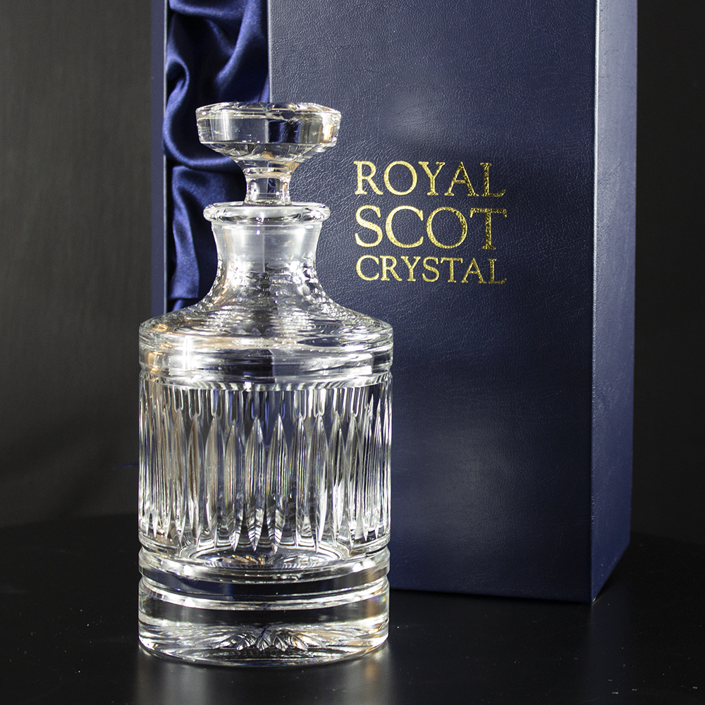 Art Deco Single Malt Round Crystal Spirit Decanter - 200mm ...