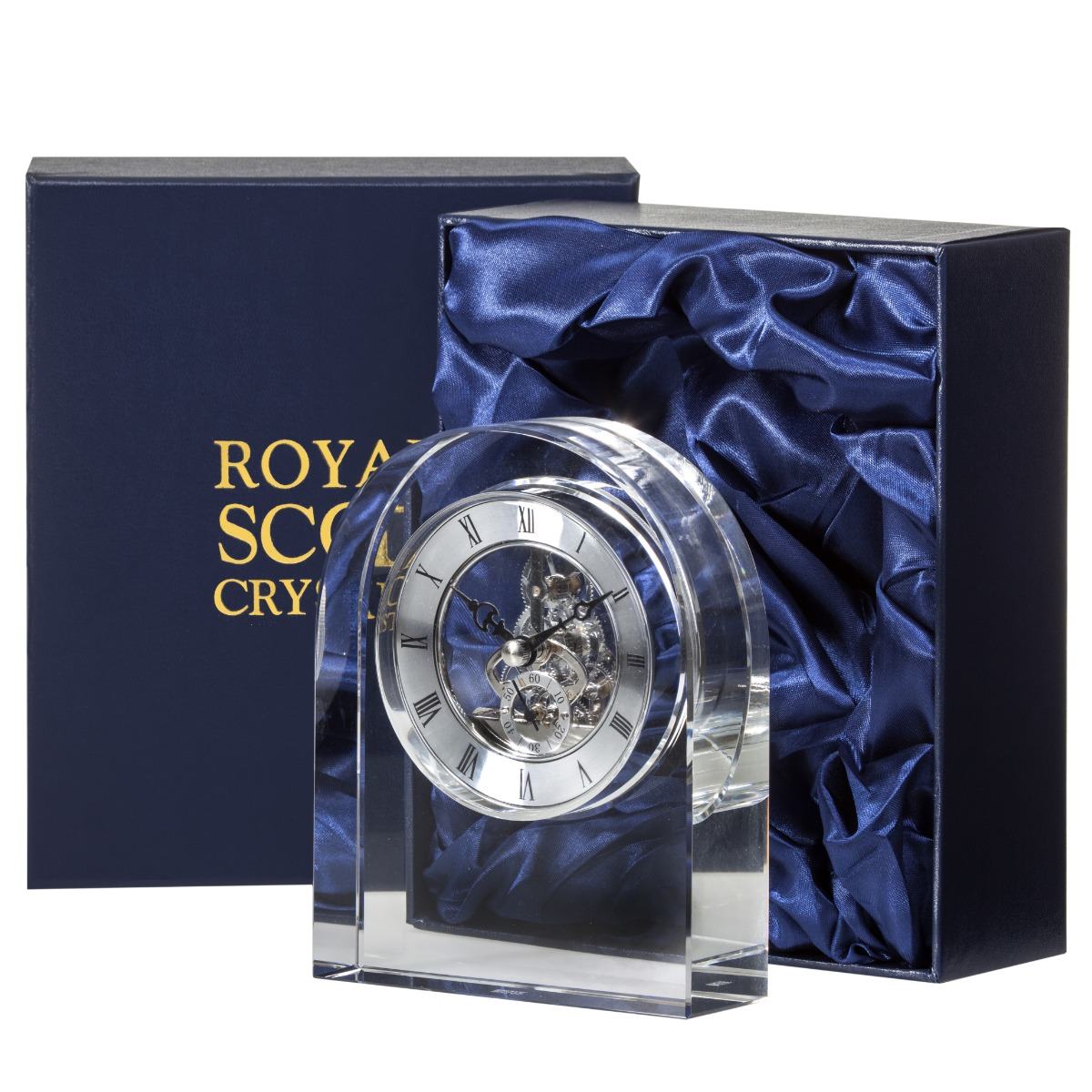 Personalised - Crystal Engraved Contemporary Dome Clock - 160mm ...