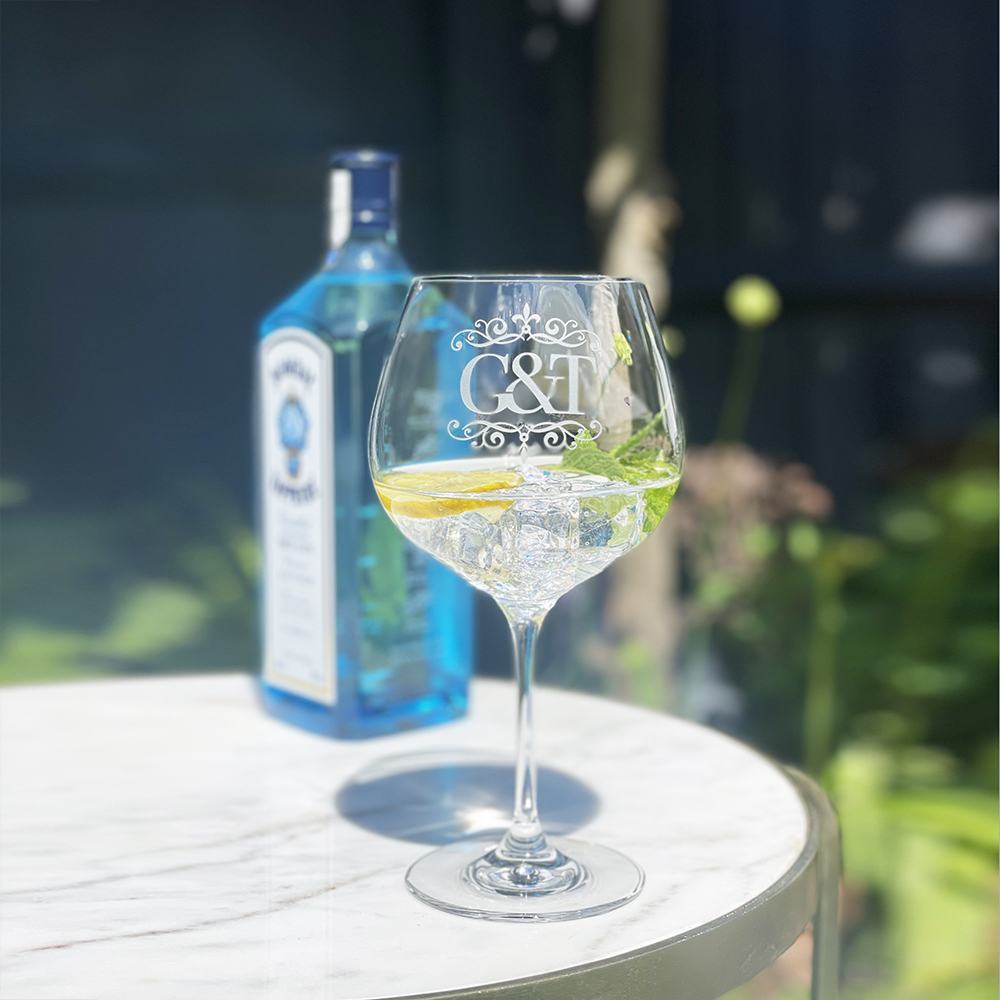 Gin and Tonic (engraved G&T) - Copa Glass 210mm (Gift Boxed) | Royal ...