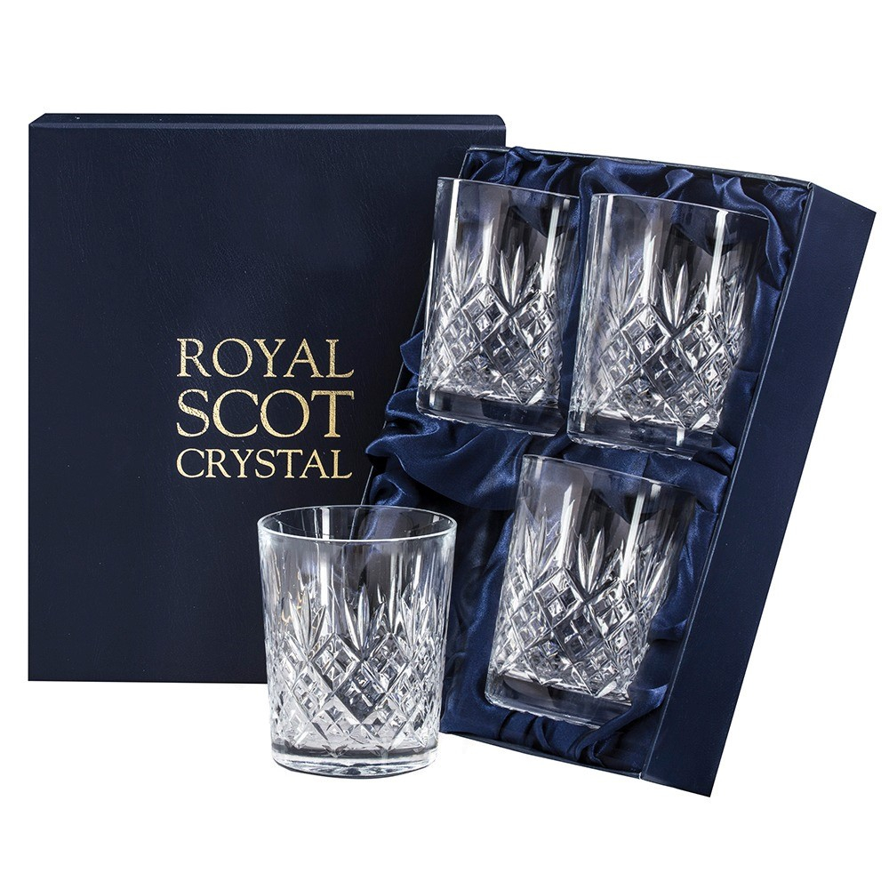 Edinburgh - 4 Large On the Rocks Tumblers 110 mm (Presentation Boxed ...
