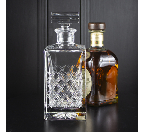 Tartan - Crystal Square Spirit Set Decanter & 2 Whisky Tumblers ...