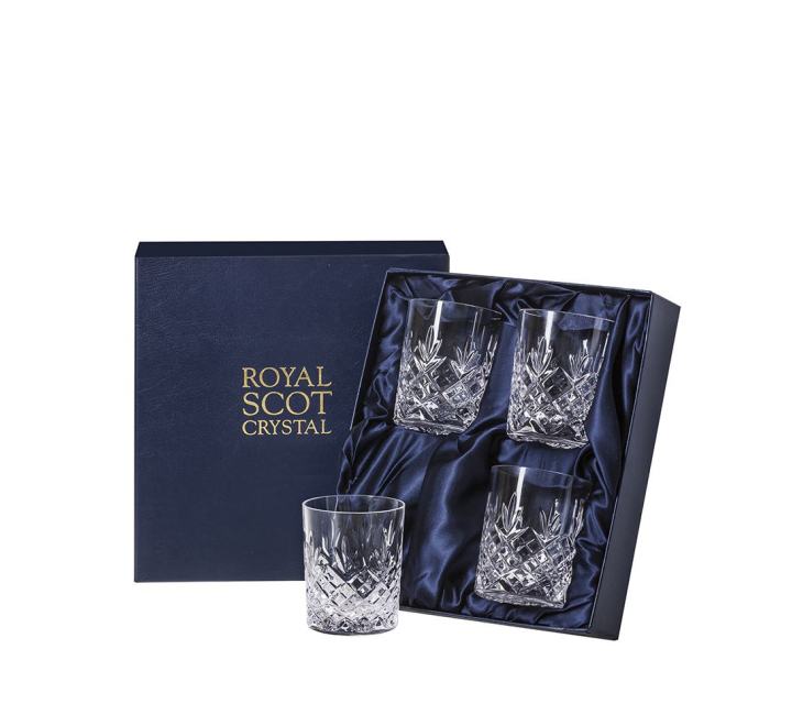 Edinburgh - 4 Crystal Small Whisky Tumblers 87mm (Presentation Boxed ...