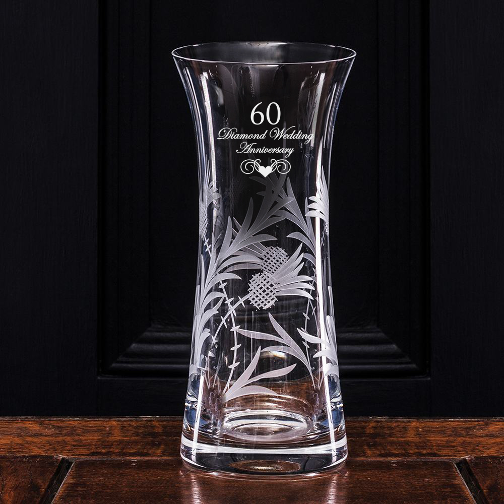 Crystal Glass Diamond shaped Paperweight engraved Diamond Wedding ...