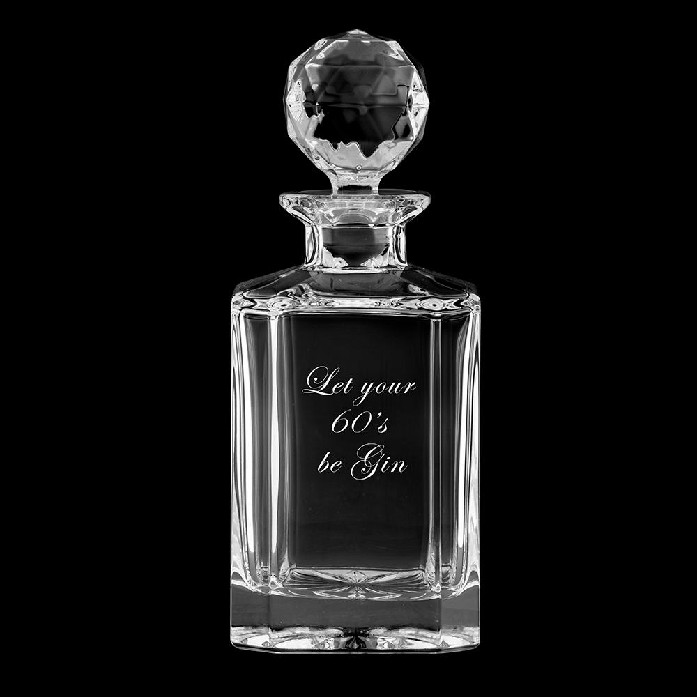 Personalized - Engraved Classic Square Spirit Decanter - 245mm (Gift ...