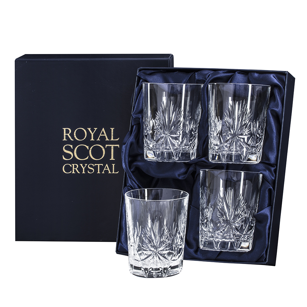 Edinburgh Star - 4 Large On the Rocks Crystal Tumblers 110 mm ...