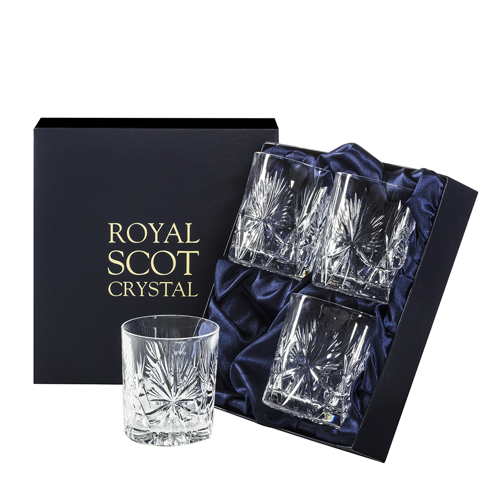 Edinburgh Star - 4 Crystal Whisky Tumblers 84mm (Presentation Boxed ...