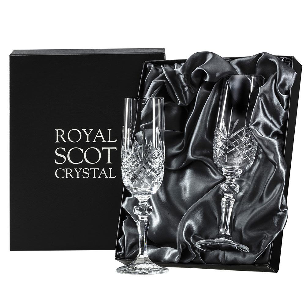 Glencoe - 6 Crystal Large Wine Glasses 180 mm (Black Presentation Boxed ...