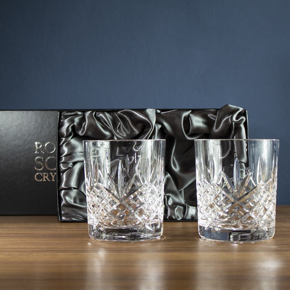 Art Deco 2 Crystal Large Tumblers - 95 mm (Presentation Boxed) | Royal ...