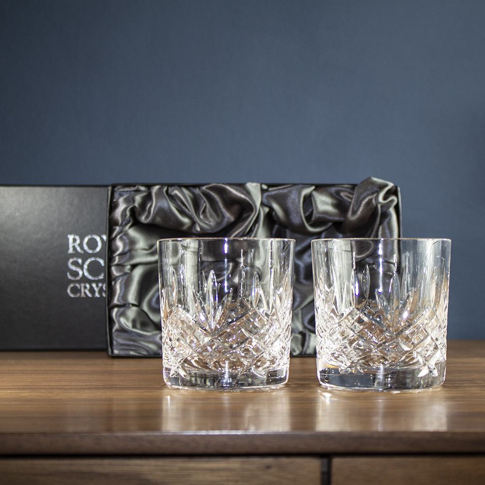 Glencoe - 6 Crystal Champagne Glasses 215 mm (Black Presentation Boxed ...