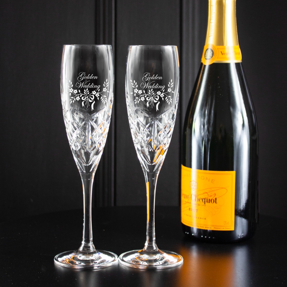 Golden Wedding Anniversary Hand Cut Engraved 2 Flower of Scotland ...