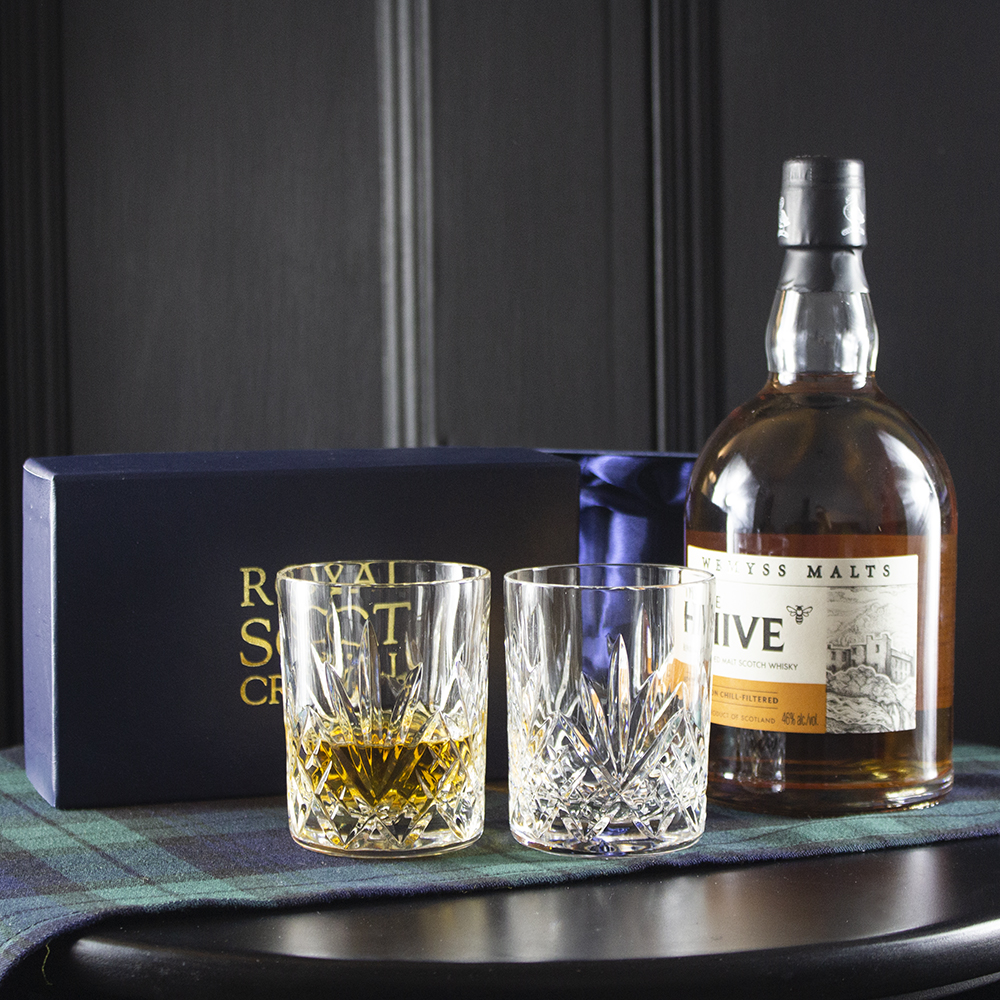 Highland - 2 Crystal Small Whisky Tumblers 87mm (Presentation Boxed ...