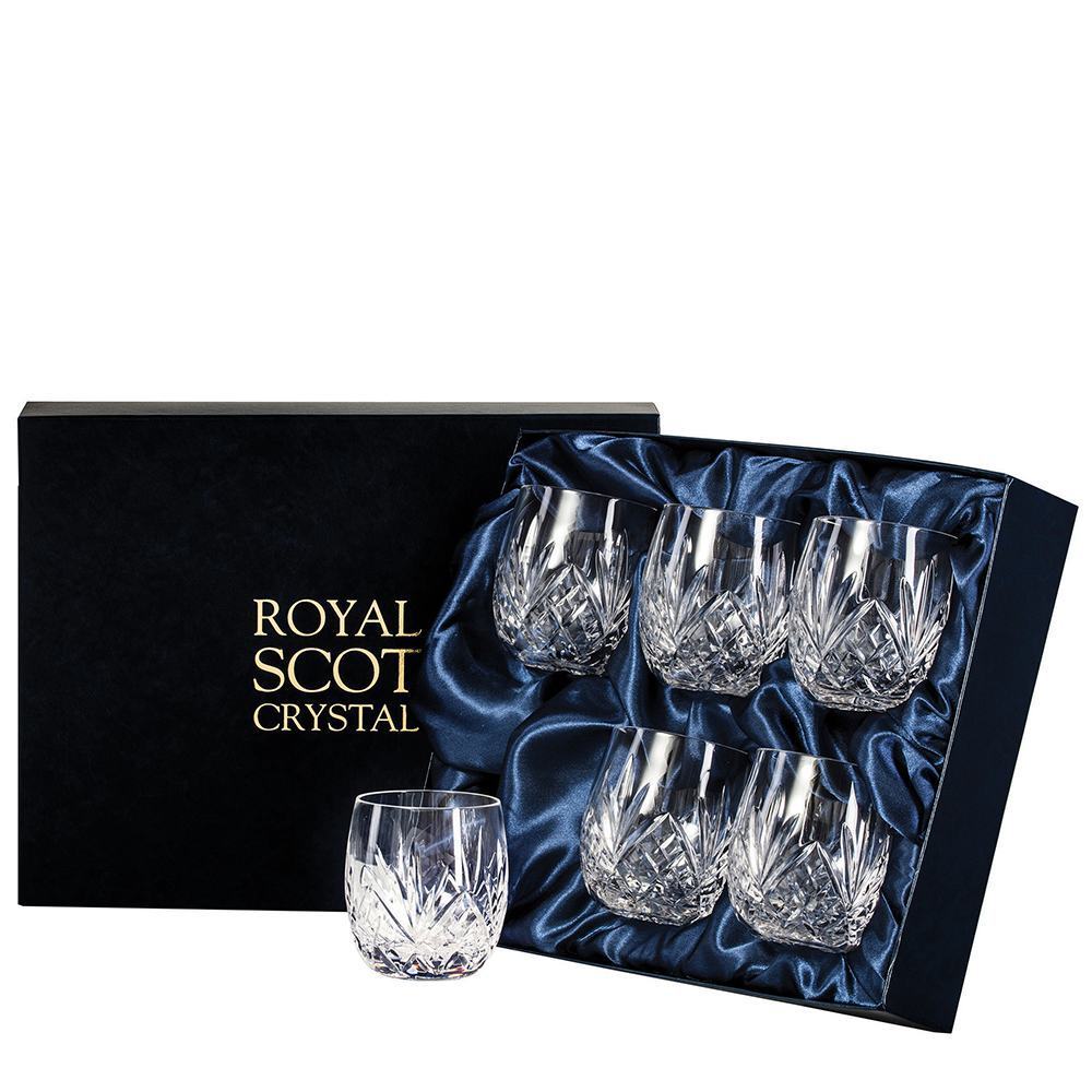 Scottish Thistle - 6 Crystal Barrel Tumblers 85mm (Presentation Boxed ...