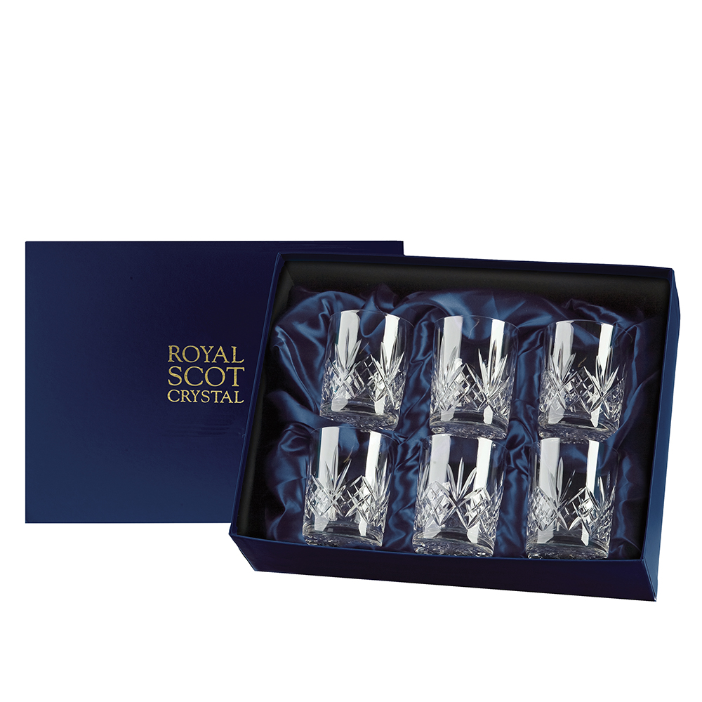 Scottish Thistle - 6 Crystal Small Whisky Tumblers 84mm (Presentation ...