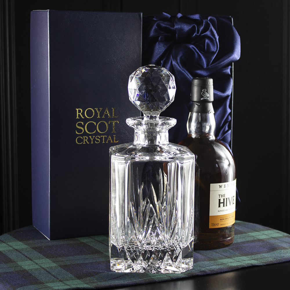Scottish Thistle - Crystal Square Spirit Decanter 245mm (Presentation ...