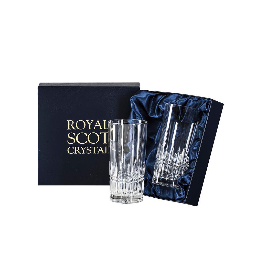 Iona 2 Large Crystal Rum Tumblers 12oz (Barrel Shaped) - 95mm ...