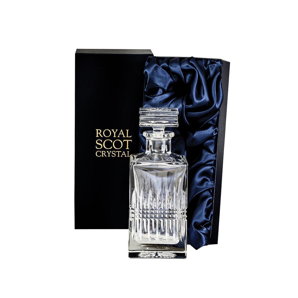 Art Deco Crystal Square Spirit Decanter (240mm) - 240mm (Presentation ...