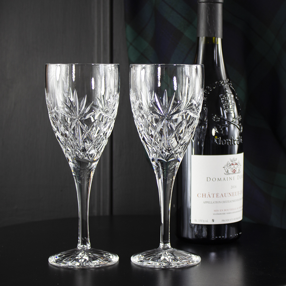 Scottish Thistle - 2 Large Wine Glasses 210mm (Presentation Boxed ...
