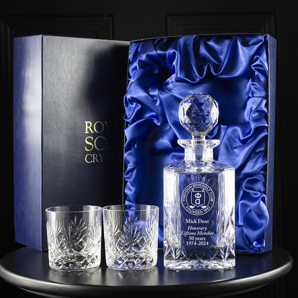 Personalised - Hand Cut Crystal Engraved Whisky Set Kintyre ...