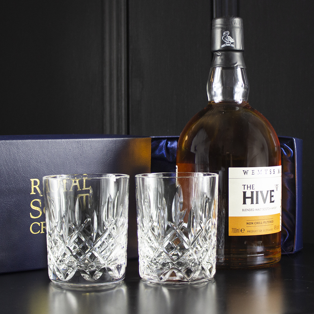 London - 2 Crystal Small Whisky Tumblers 87mm (Presentation Boxed ...