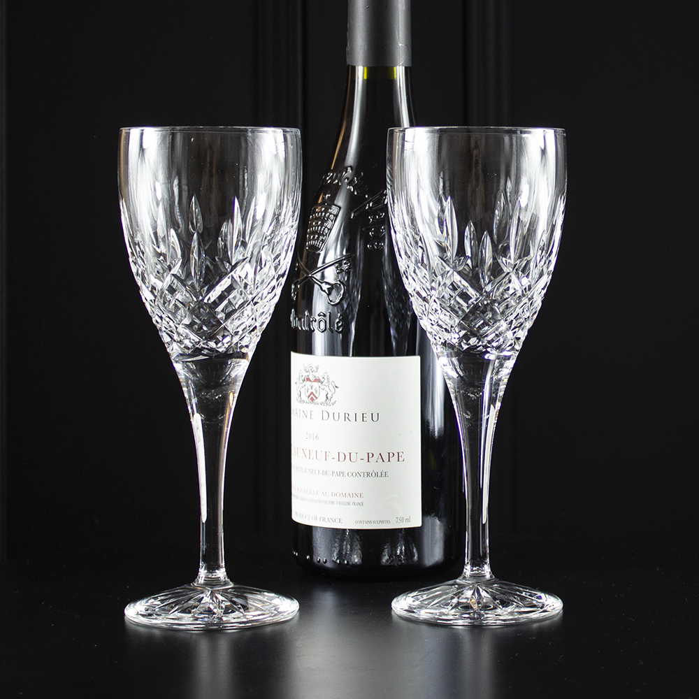 Edinburgh - 2 Crystal White/Red Wine Glasses 210mm (Presentation Boxed ...
