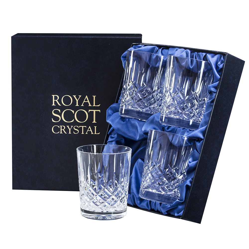 London - 4 Large On the Rocks Crystal Crystal Tumblers 110 mm ...