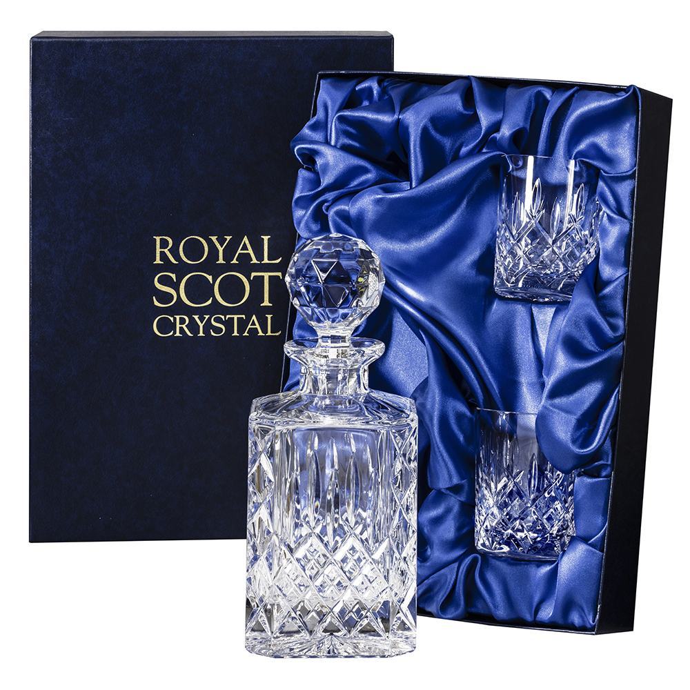 Kintyre - Whisky Set-1 Crystal Square Spirit Decanter & 2 Crystal ...