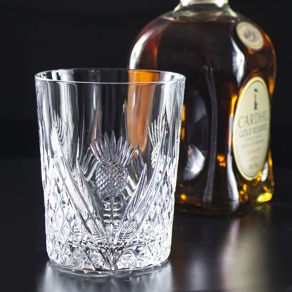 Scottish Thistle - 2 Large Wine Glasses 210mm (Presentation Boxed ...