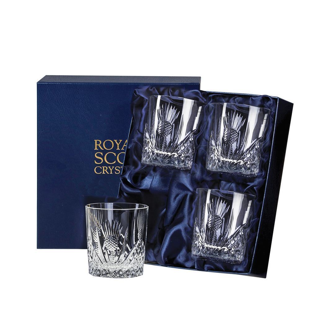 Scottish Thistle - 4 Small Whisky Tumblers 84mm (Presentation Boxed ...
