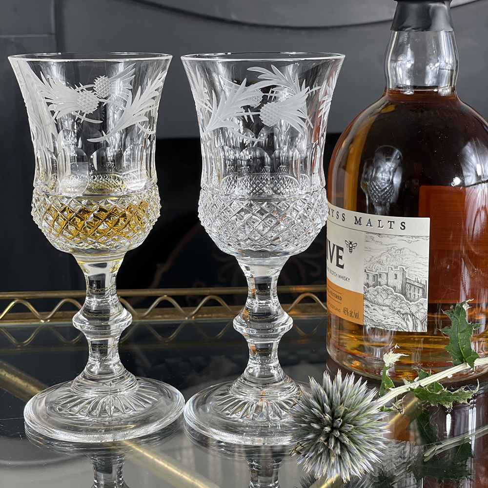 Flower of Scotland Crystal Tot Glass (Shot) (Thistle Shape) - 60mm ...