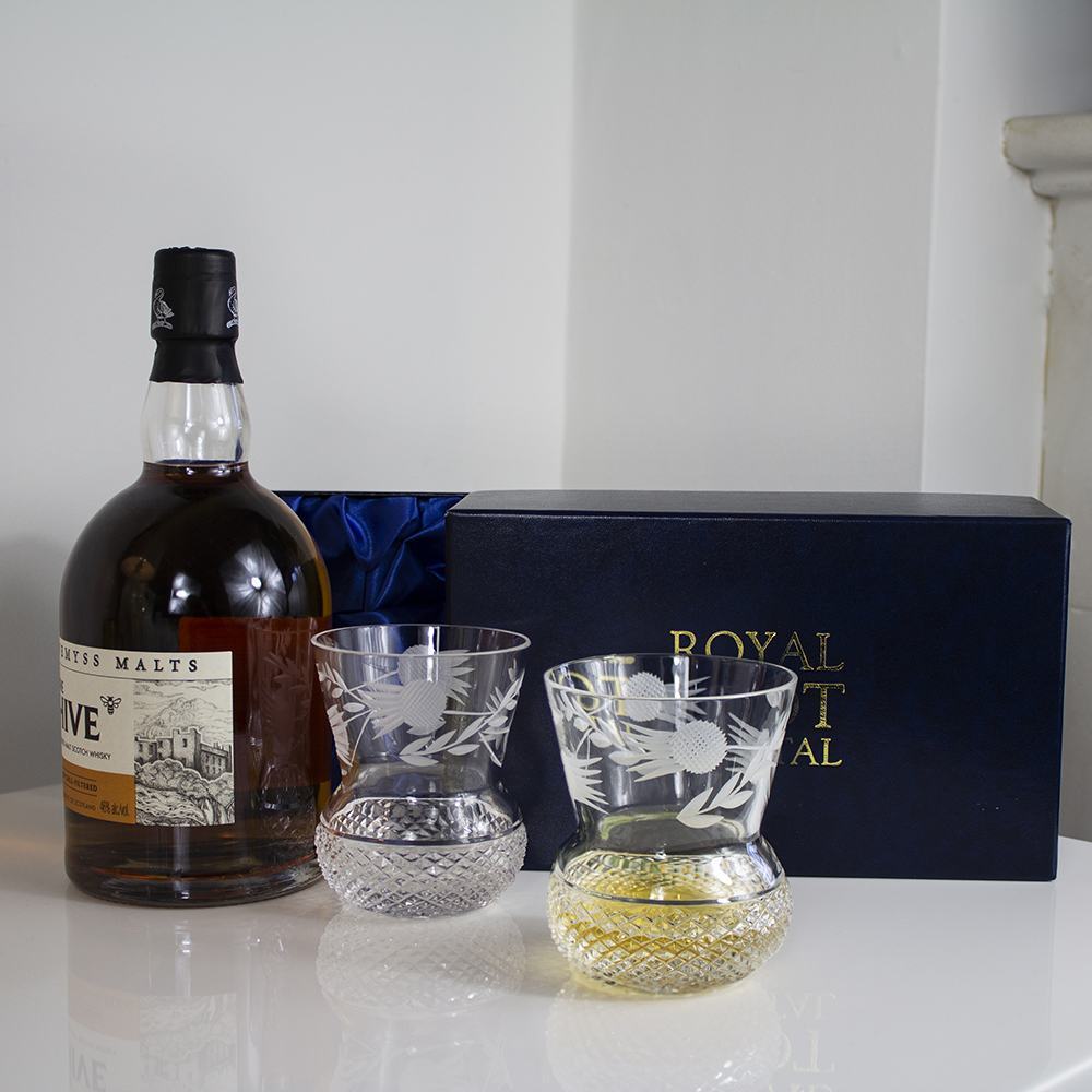 Flower of Scotland Crystal Tot Glass (Shot) (Thistle Shape) - 60mm ...